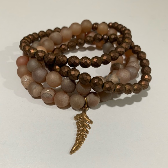 Jewelry | New Peachy Gold Stackable Bracelet Set | Poshmark